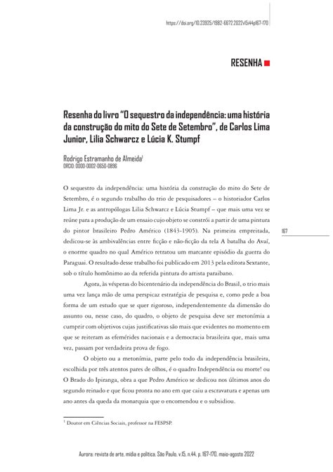Pdf Resenha Do Livro O Sequestro Da Independência Uma História Da