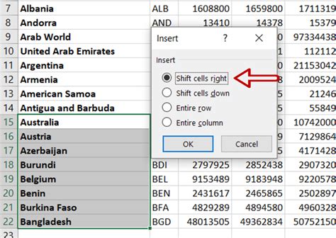 How To Shift Cells Right In Excel Spreadcheaters