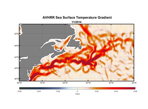 Monthly Gulf Stream Temperature Maps Earth And Space Research