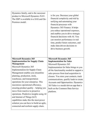 Microsoft Dynamics Implementations PDF