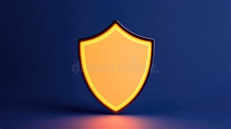 Stylish Glowing Shield Icon Representing Security Safety And Protection In A Modern Digital