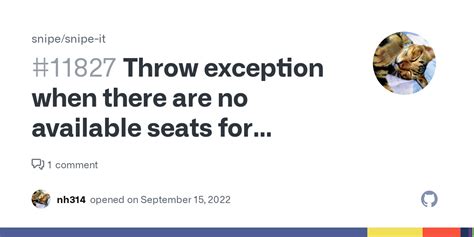 Throw Exception When There Are No Available Seats For Checkout · Issue