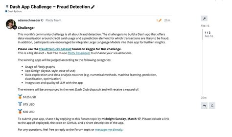 plotly on linkedin dash app challenge fraud detection