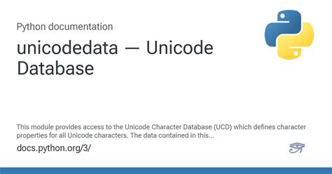 Unicodedata — Unicode Database — Python 3 14 0 Documentation