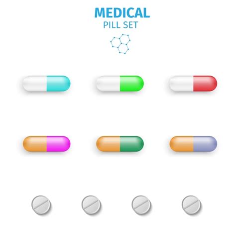 Tablets And Pills Vector Set Isolated Vector Illustration Vector