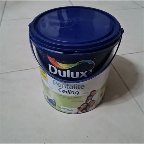 Jual Bekas Kaleng Ember Plastik Cat Dulux Pentalite Ceiling 5 Kg