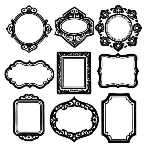 Set Of Nine Ornate Frames Premium Ai Generated Vector