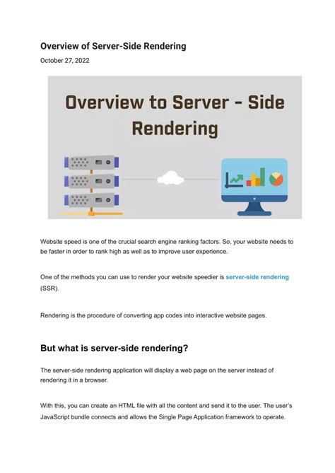 Ppt Overview Of Server Side Rendering Powerpoint Presentation Free Download Id11711013