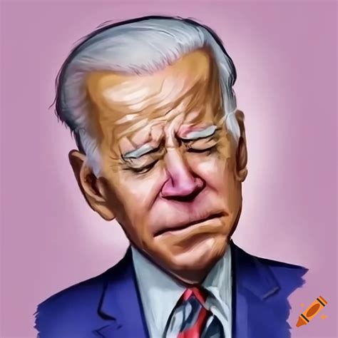 Cartoon Of Sleepy Joe Biden On Craiyon
