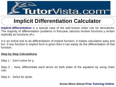 Implicit Differentiation Calculator By Tutorvista Team Issuu