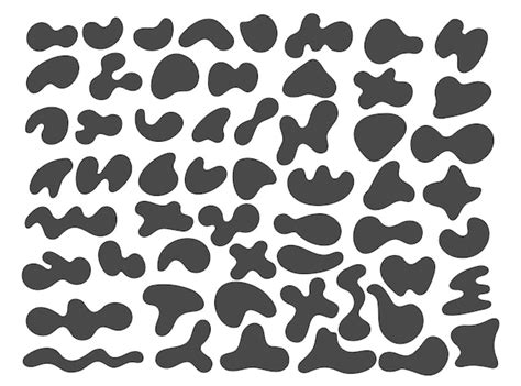 Premium Vector Organic Abstract Shapes Liquid Organic Blobs Random Black Simple Drops Fluid