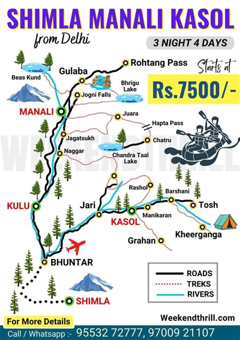 Map Of Shimla Manali And Kasol