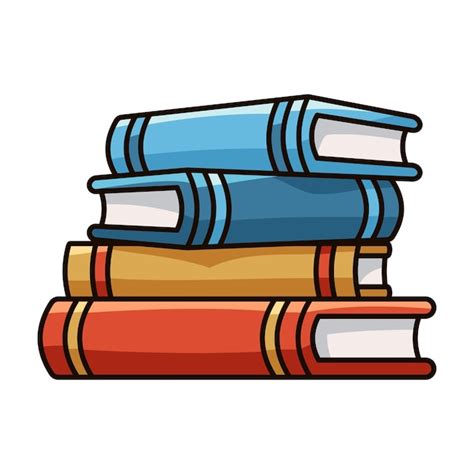 Premium Vector Stack Of Colorful Books Icon In Cartoon Style