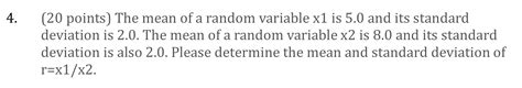 Solved Points The Mean Of A Random Variable X Is Chegg