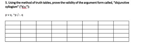 Solved 5 Using The Method Of Truth Tables Prove The