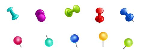 Push Pins Pin Pushpin Thumbtack Organizer Reminder Metal Png And