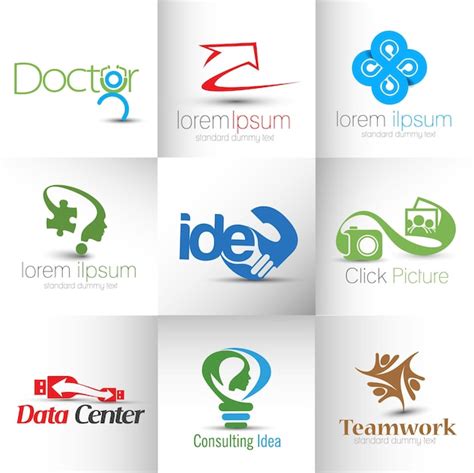 벡터 로고 디자인 컬렉션 프리미엄 벡터