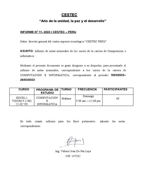 Informe Excel I 2023 Pdf