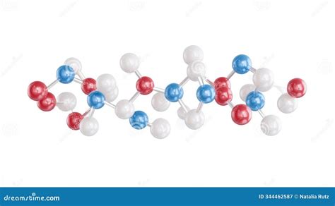 Digital Structure Of An Insulin Molecule Highlighting Bonds And Atoms In Red And Blue Shades On