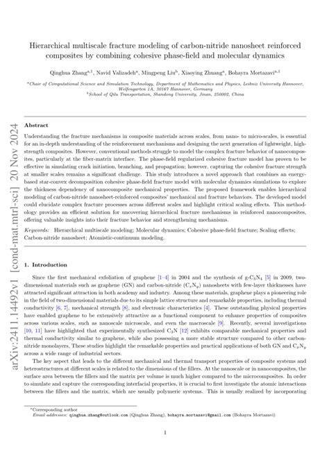 Pdf Hierarchical Multiscale Fracture Modeling Of Carbon Nitride