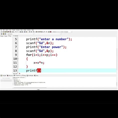 Program To Find The Power Of A Number Using Loop In C Programming Language Youtube
