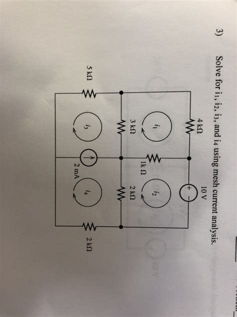 Solved 3 Solve For I1 I2 I3 And I4 Using Mesh Current