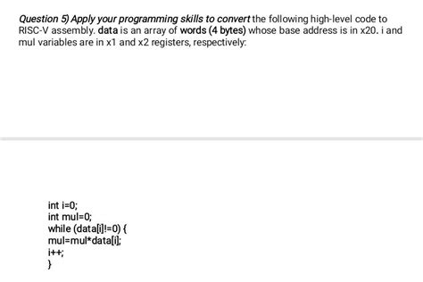 Solved Question 5 Apply Your Programming Skills To Convert