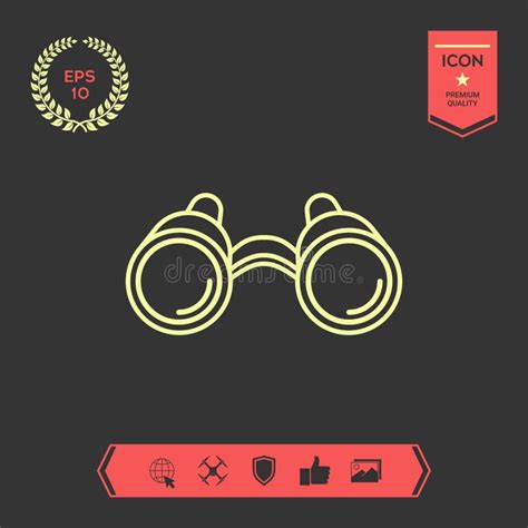 Binoculars Line Icon Graphic Elements For Your Design Stock Vector Illustration Of Distance