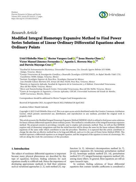 Pdf Modified Integral Homotopy Expansive Method To Find Power Series Solutions Of Linear