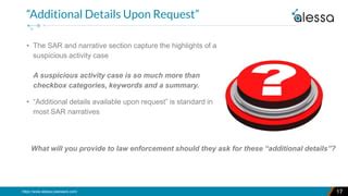 Writing Effective Suspicious Activity Reports SARs Start With WHY PDF