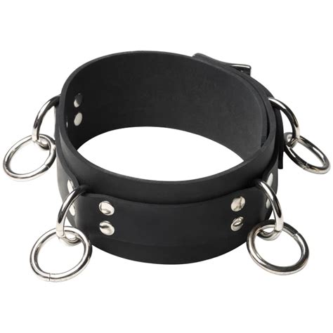 Late X Latex Halsband Met Dubbele Ringen Sinful