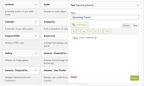 How To Setup An Upcoming Events Widget In Wordpress Event Calendar