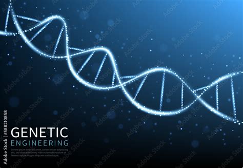 Glow Dna Helix Cell Or Molecule Genes Abstract Vector Background Of Biotechnology Biology And