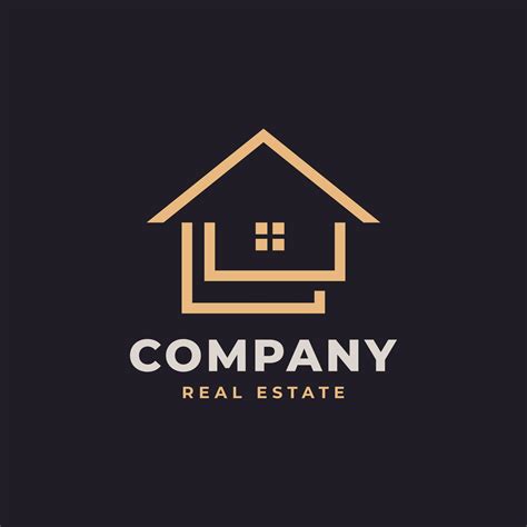 House Logo Gold House Symbol Geometric Linear Style Usable For Real