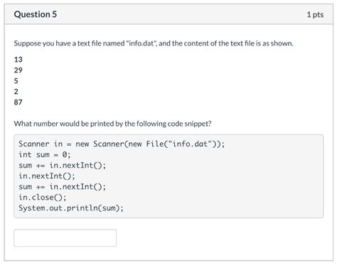 Solved Question 5 1 Pts Suppose You Have A Text File Named