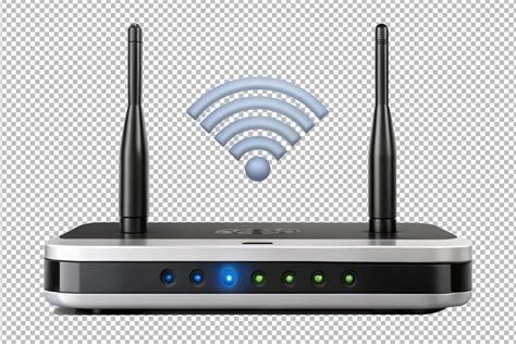 Black And White Modem Wi Fi Router With Wifi Signa Setup Premium Ai