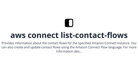Aws Connect List Contact Flows Fig