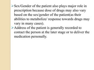PARTS OF PRESCRIPTION AND HANDLING OF PRESCRIPTION PPTX