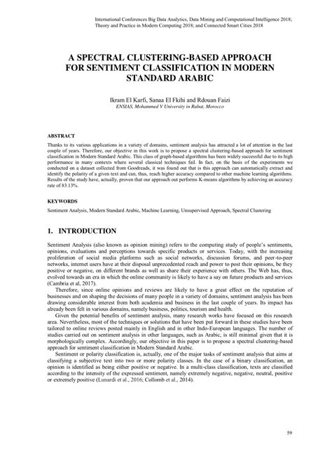 Pdf A Spectral Clustering Based Approach For Sentiment Classification In Modern Standard Arabic