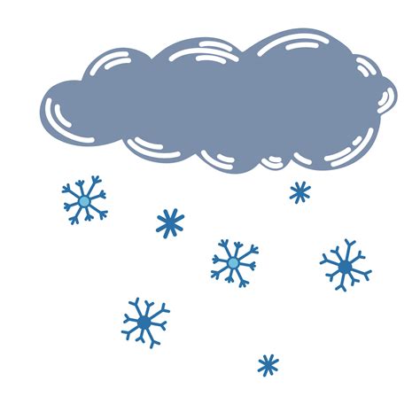 Clouds With Snow Snowflakes Winter Weather Forecast Meteorological Cloudy Weather Symbol