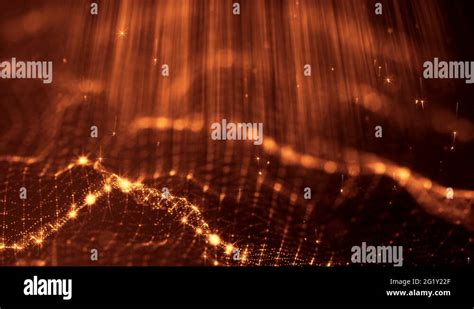 Gold Loopable Abstract Particle Background With Depth Of Field Glow