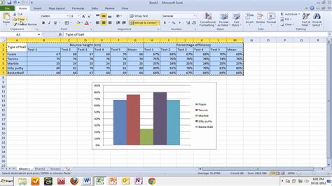 Copying Tables And Graphs From Excel To Word Youtube