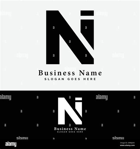 N I Ni Letter Logo Design Alphabet Ni Initial Logo Vector N I Ni Letter Logo Design Alphabet Ni Initial Logo Vector