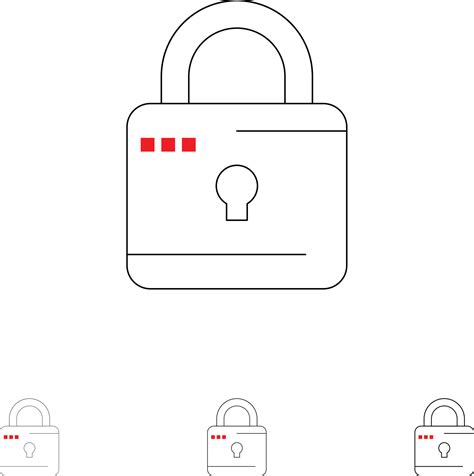 Lock Computing Locked Security Bold And Thin Black Line Icon Set 15405979 Vector Art At Vecteezy