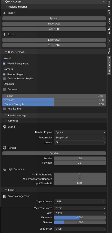 Quick Access Panel Free Blender Add On For Blender 2 8 Released