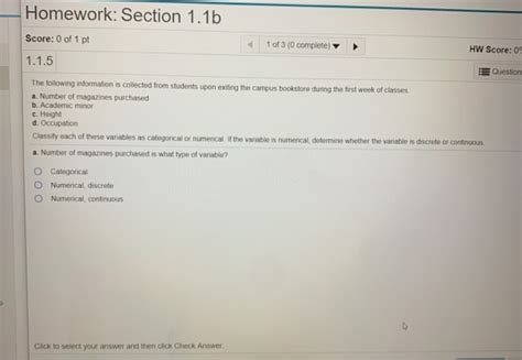 Solved Homework Section 1 1b Score 0 Of 1 Pt 1 Of 3 0