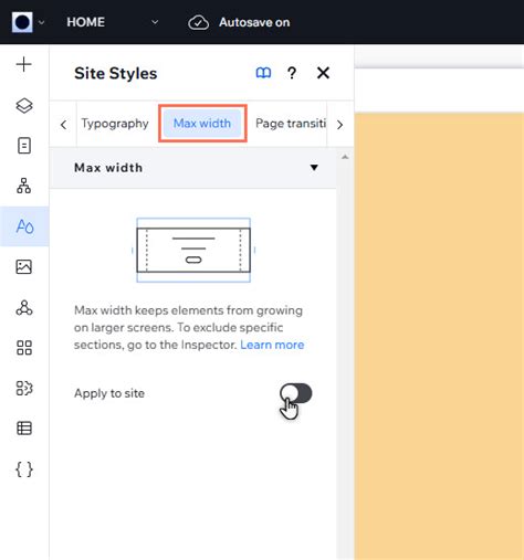 Studio Editor Setting The Site S Max Width Help Center Wix Com