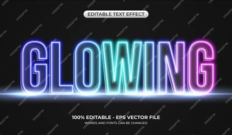 Premium Vector Realistic Rainbow Glow Text Effect Editable Glowing