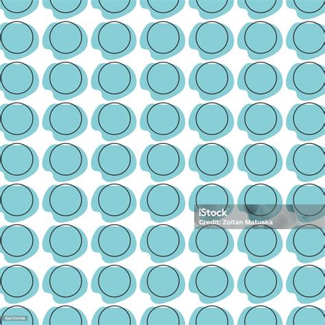 밝은 파란색 곡선된 모양 원형 점 폴카 패턴 아트 추상적인 기하학적 디자인 벽지 개념 레트로 현대 벡터 배경 웹 및 인쇄 0명에 대한 스톡 벡터 아트 및 기타 이미지