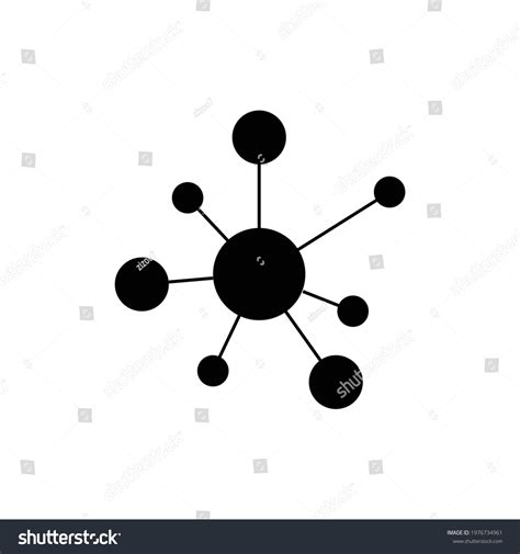Black Hub Network Connection Line Vector Stock Vector Royalty Free